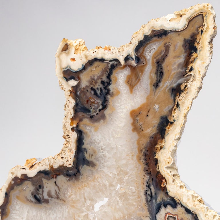 Brazilian Banded Agate Slab with Crystallizations on a Custom Acrylic ...