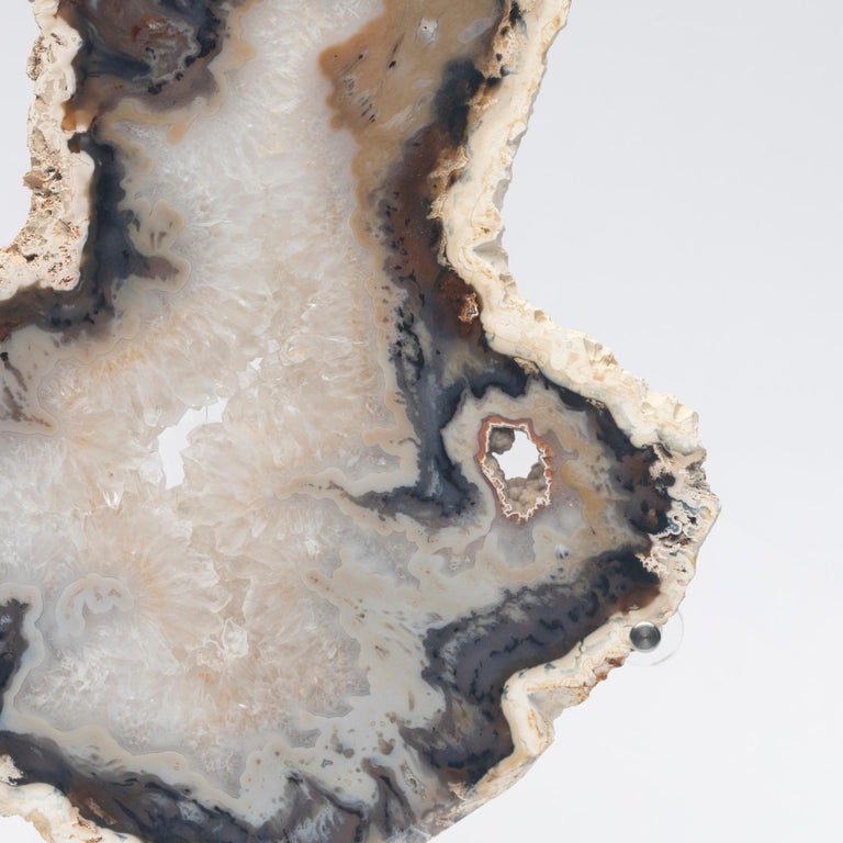 Brazilian Banded Agate Slab with Crystallizations on a Custom Acrylic ...