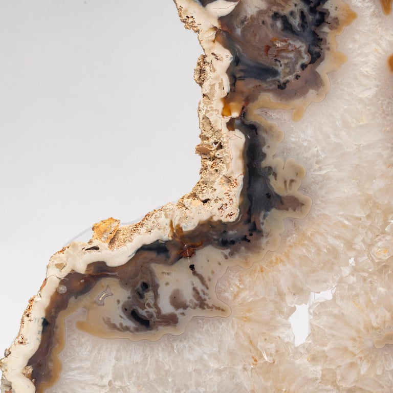 Brazilian Banded Agate Slab with Crystallizations on a Custom Acrylic ...