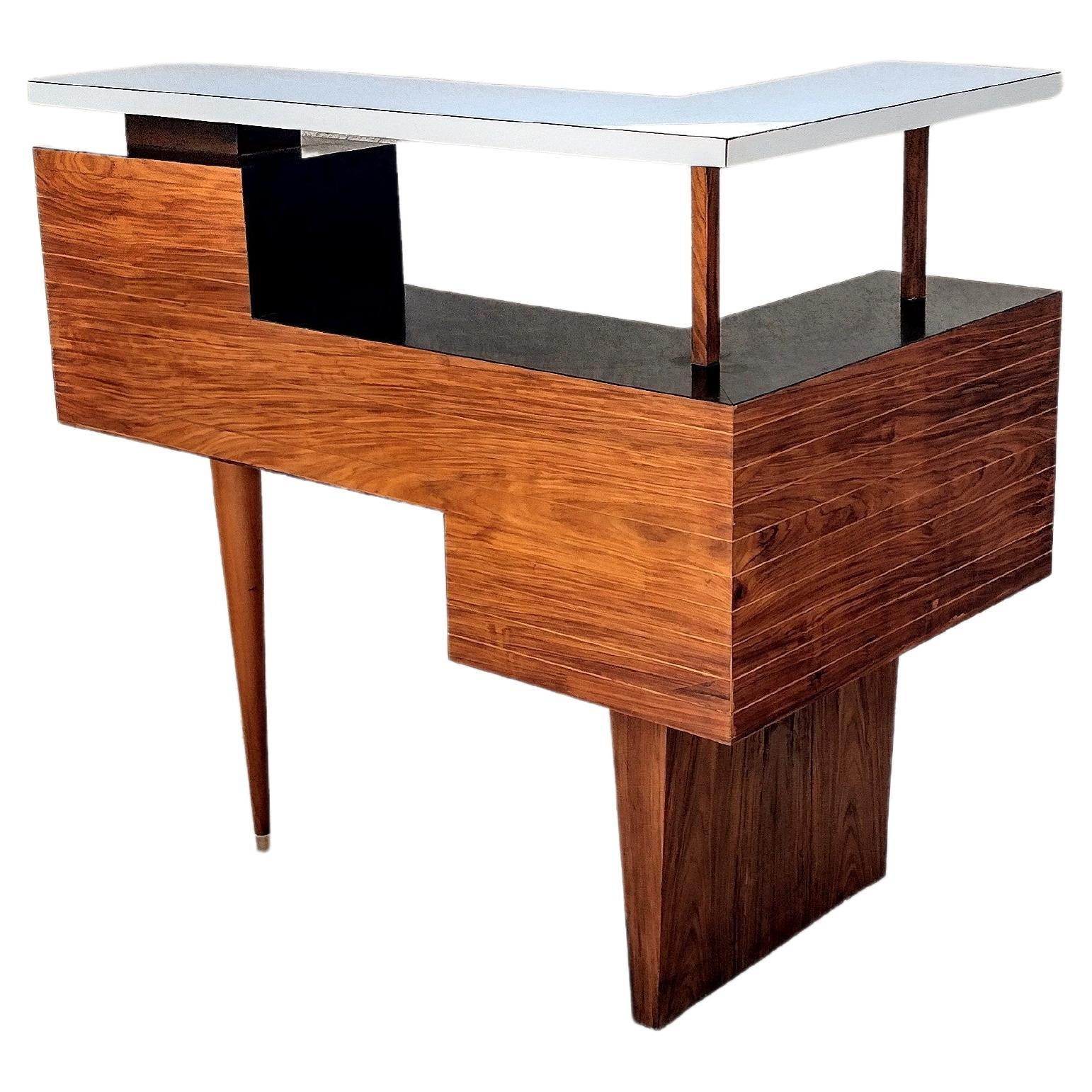 Brazilian Bar Counter in Solid Wood and Formica, 1950s at 1stDibs