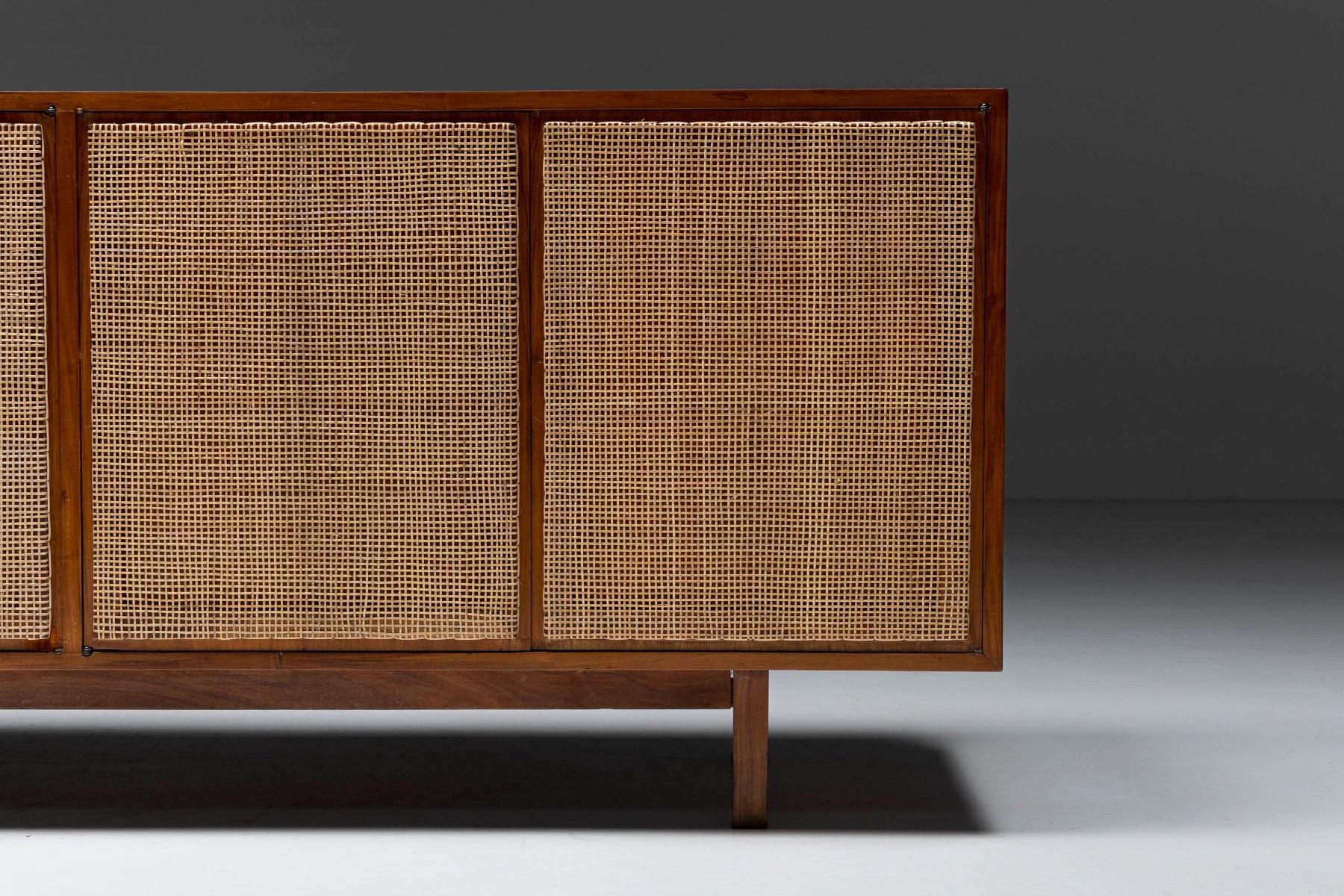 Brazilian Caviuna and Cane Sideboard, 1960s For Sale at 1stDibs