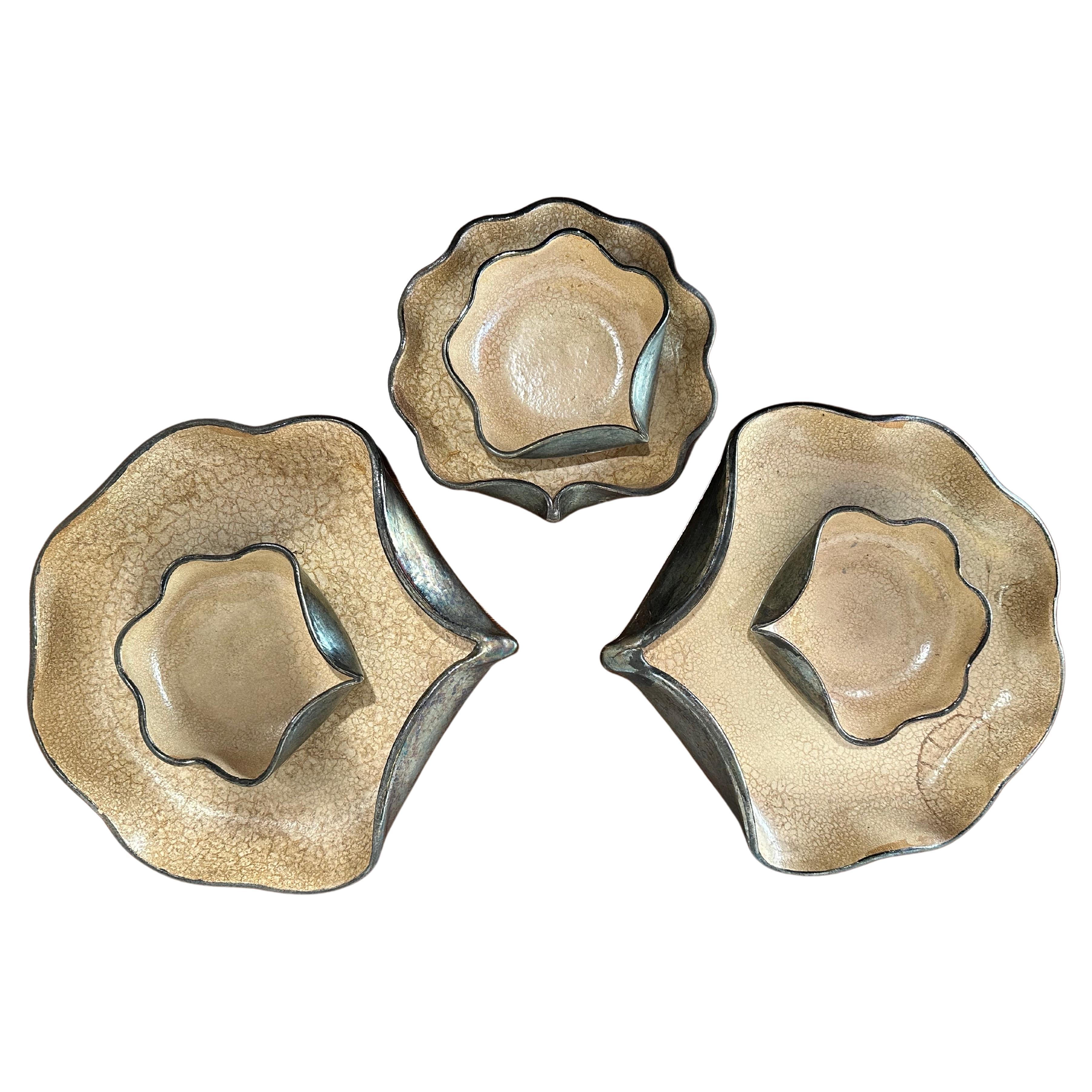 Brazilian Ceramics: Arte Forma. Set of 6 enamelled ceramic trays For ...