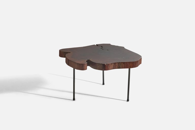 Brazilian Designer, Freeform Coffee Table, Wood, Metal, Brazil, 1950s ...