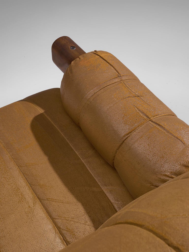 Brazilian Lounge Chair in Brown Alcantara For Sale at 1stDibs