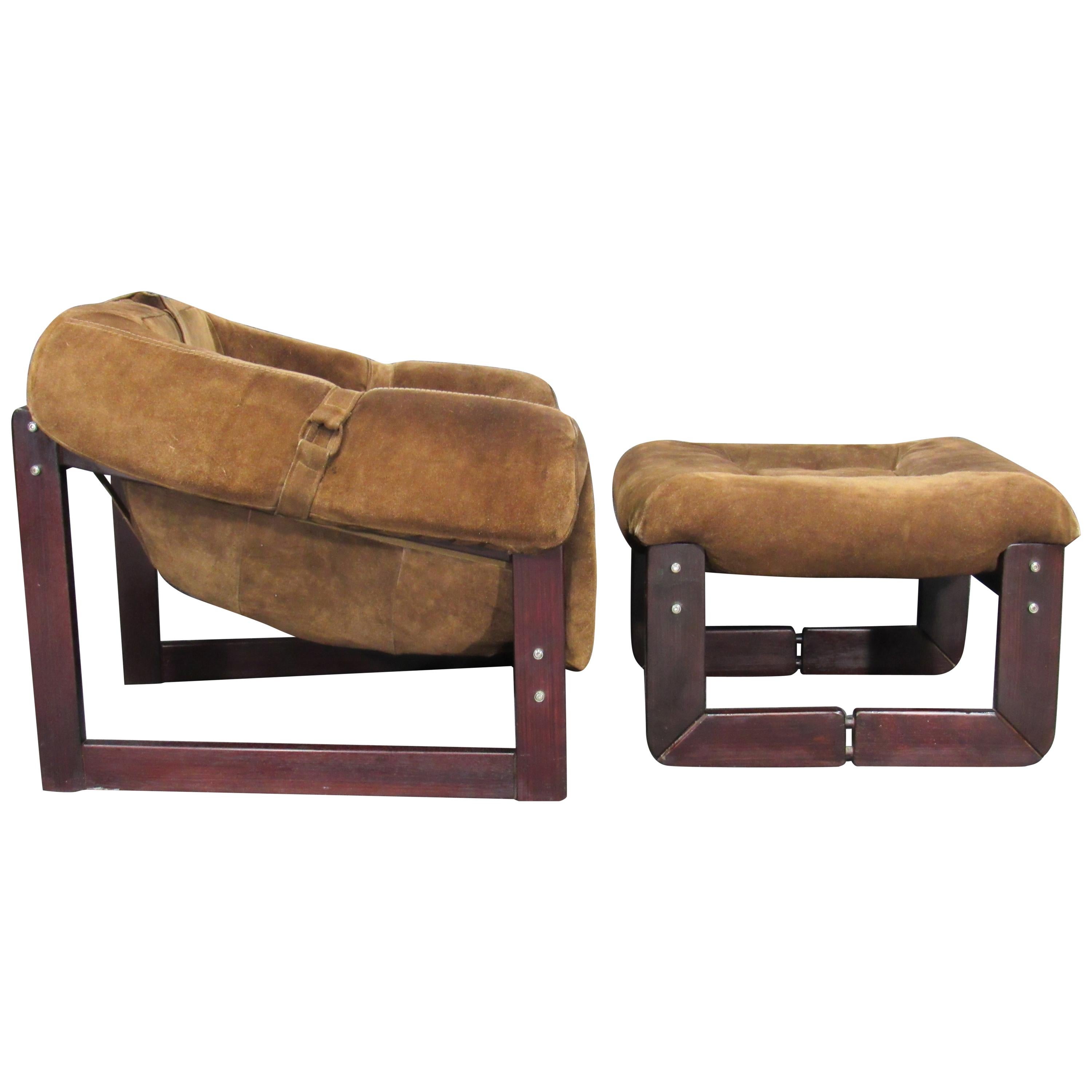 Brazilian Rosewood and Leather Lounge Chair by Percival Lafer at 1stDibs