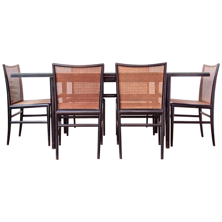 Brazilian Modern Branco and Preto Dining Set in Ebonized Hardwood, 1952 ...
