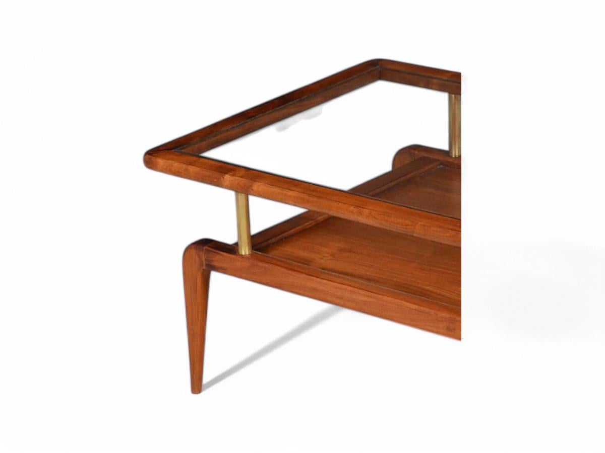 Brazilian Modern Coffee Table in Caviuna and Glass, Giuseppe Scapinelli ...