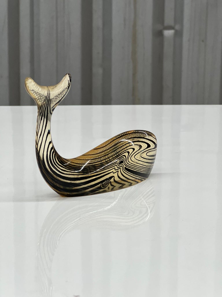Brazilian Modern Kinetic Sculpture of a Whale in Resin, Abraham ...