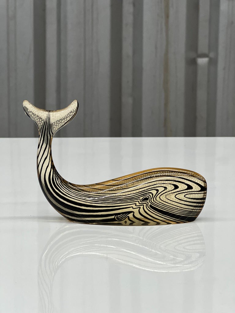 Brazilian Modern Kinetic Sculpture of a Whale in Resin, Abraham ...