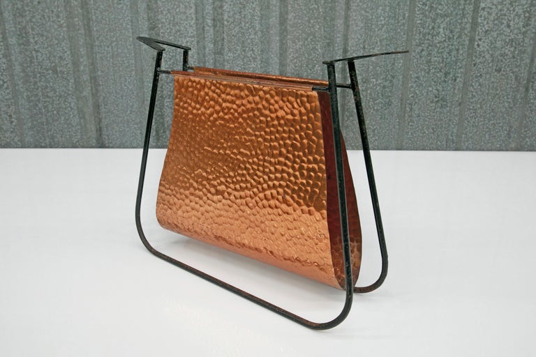 Brazilian Modern Magazine Rack in Copper and Iron by Carlo Hauner ...