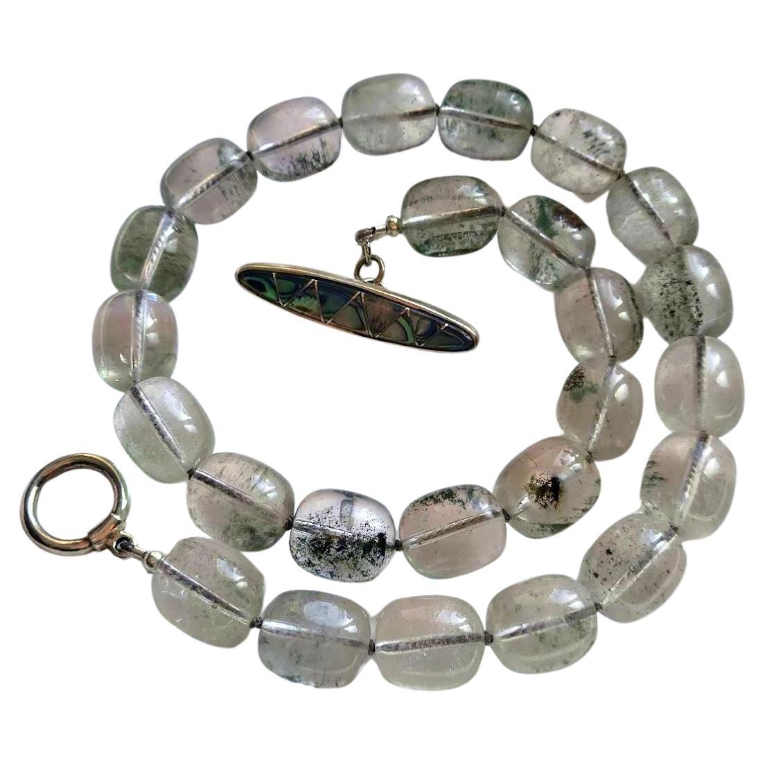 Venetian Glass Medusa Green Quartz Turquoise Necklace at 1stDibs