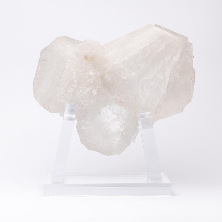 Brazilian Quartz Cluster Natural Form in Acrylic Base For Sale at 1stDibs