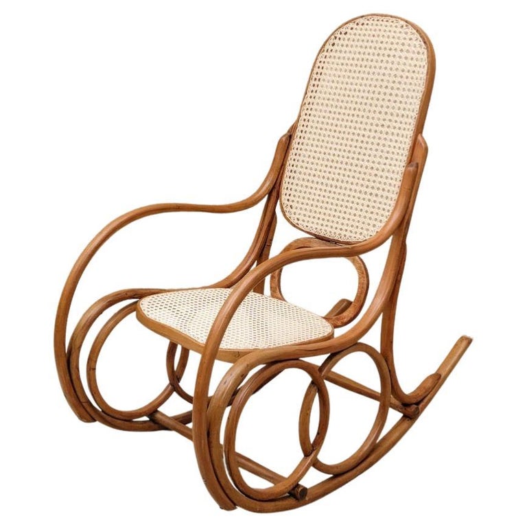 Brazilian Rocking Chair 1950s in Curved Wood For Sale at 1stDibs
