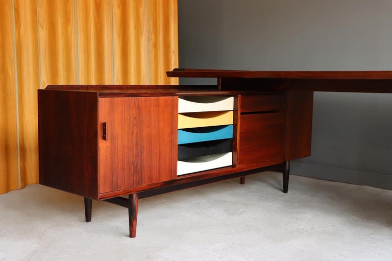 Brazilian Rosewood Desk and Sideboard by Arne Vodder for Sibast Model ...