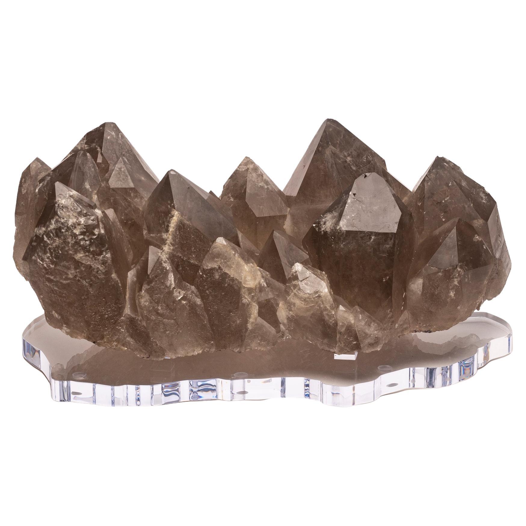 Brazilian Quartz Cluster Natural Form in Acrylic Base For Sale at 1stDibs