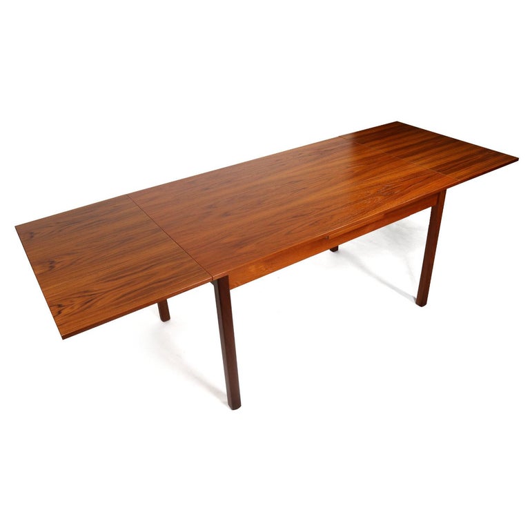 BRDR Furbo Danish Teak Draw Leaf Expanding Dining Table at 1stDibs