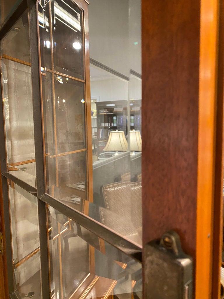 Breakfront Display Bookcase, Yew Wood, Georgian Styling, English, Bevel ...