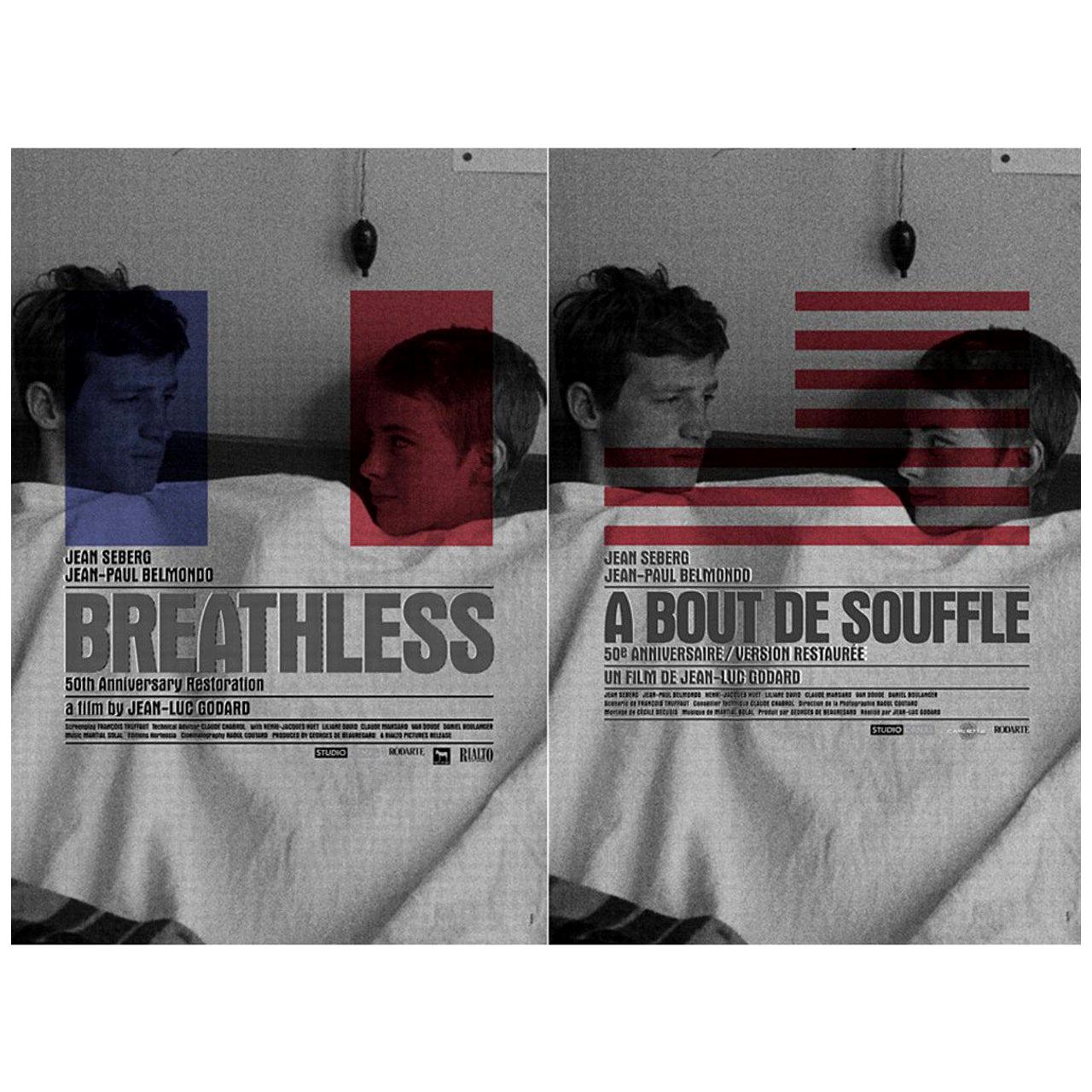 Breathless R2010 U.S. One Sheet Film Poster Set of 2 at 1stDibs
