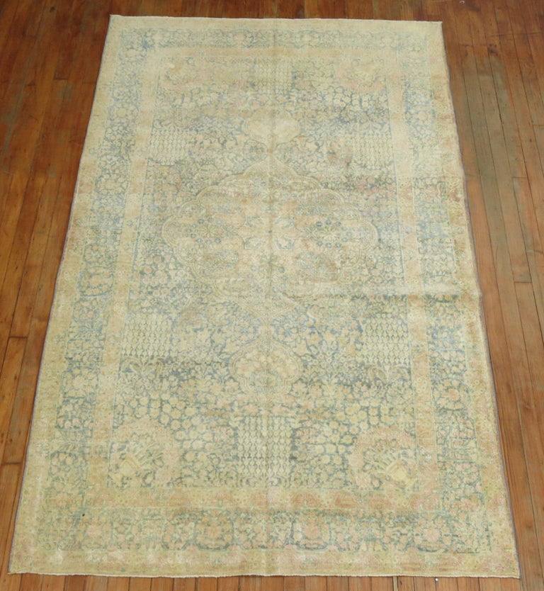 Breathtaking Persian Kerman Accent Rug For Sale at 1stDibs