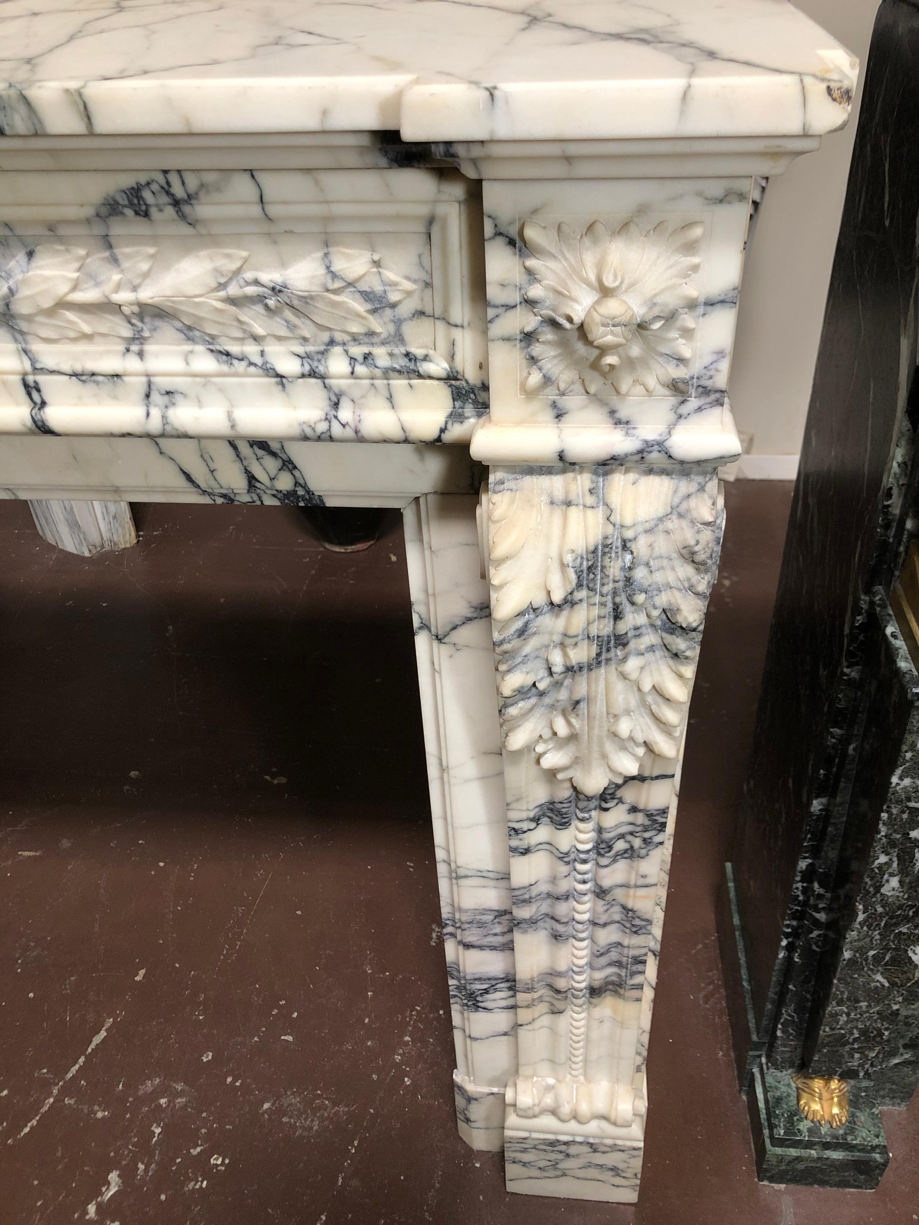 Breche Marble Fireplace at 1stDibs