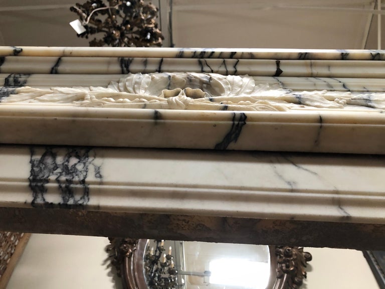 Breche Marble Fireplace at 1stDibs