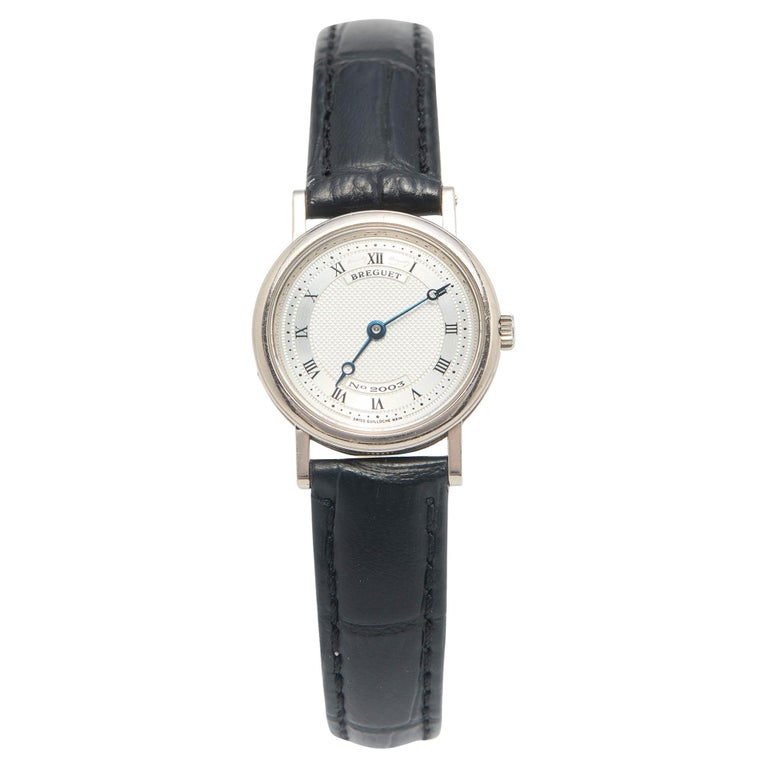 Breguet Silver 18K White Gold Leather Classique 8560 Women's Wristwatch ...