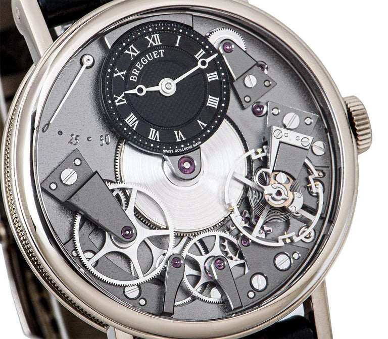 Breguet Tradition Gents 18k White Gold Grey Open Worked Dial B&P 7027BB ...