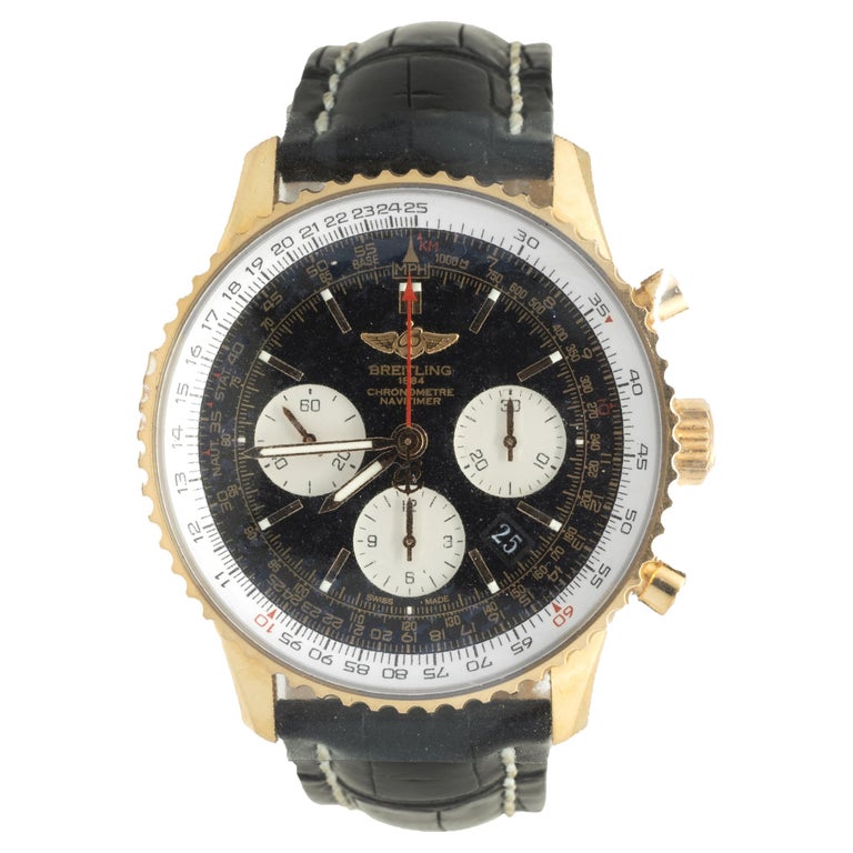 Breitling 18 Karat Rose Gold Navitimer Rattrapante For Sale at 1stDibs