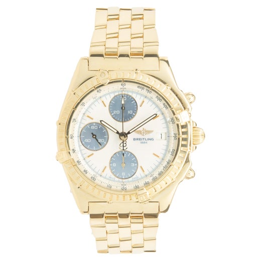 Breitling Chronomat Black Dial Gold Subdials at 1stDibs