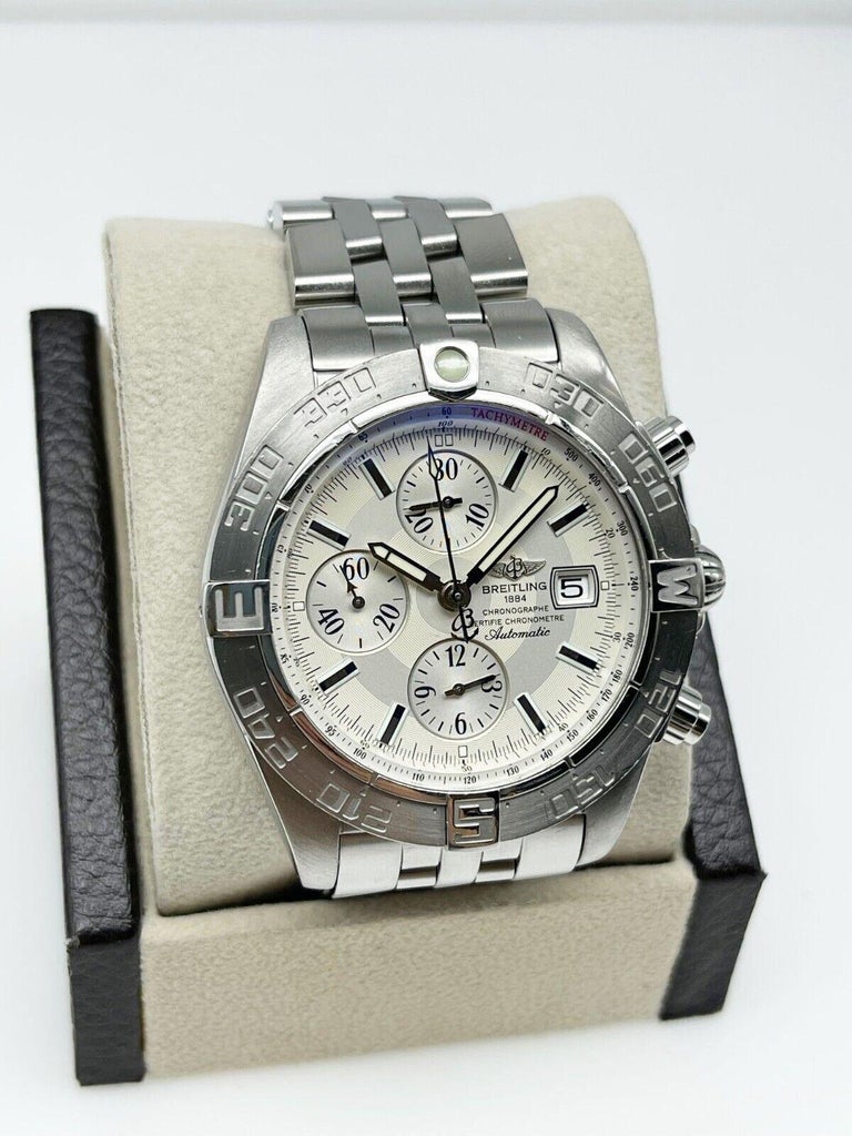 Breitling A13364 Galactic Chronograph II Silver Dial Steel Box Paper ...