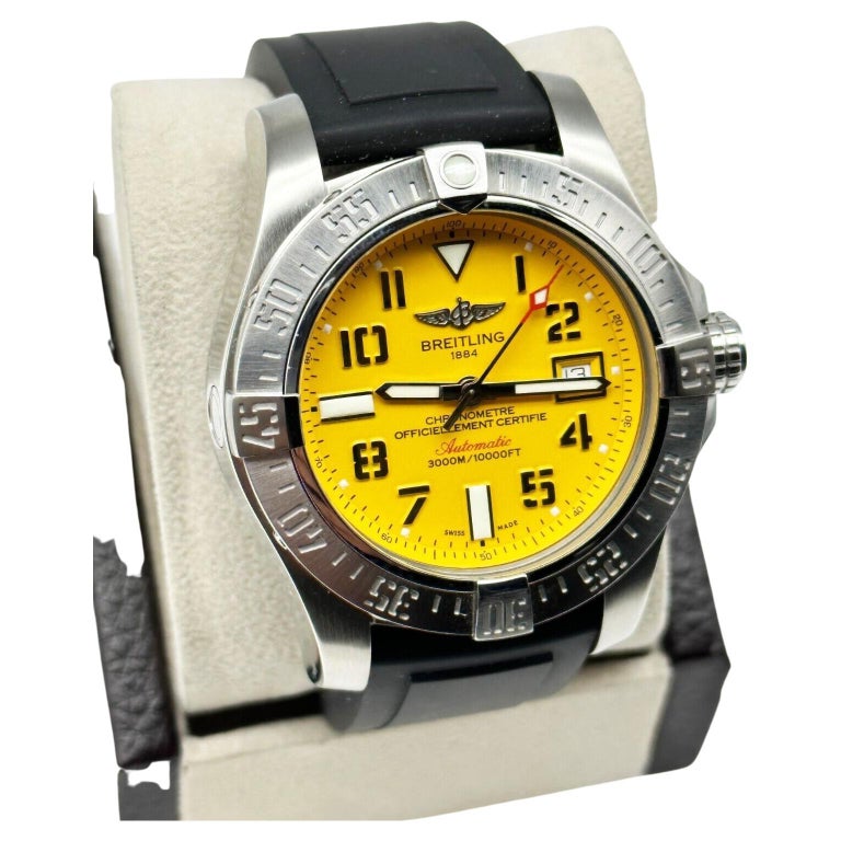 Breitling A17331 Avenger II Seawolf Yellow Dial Stainless Steel Box ...