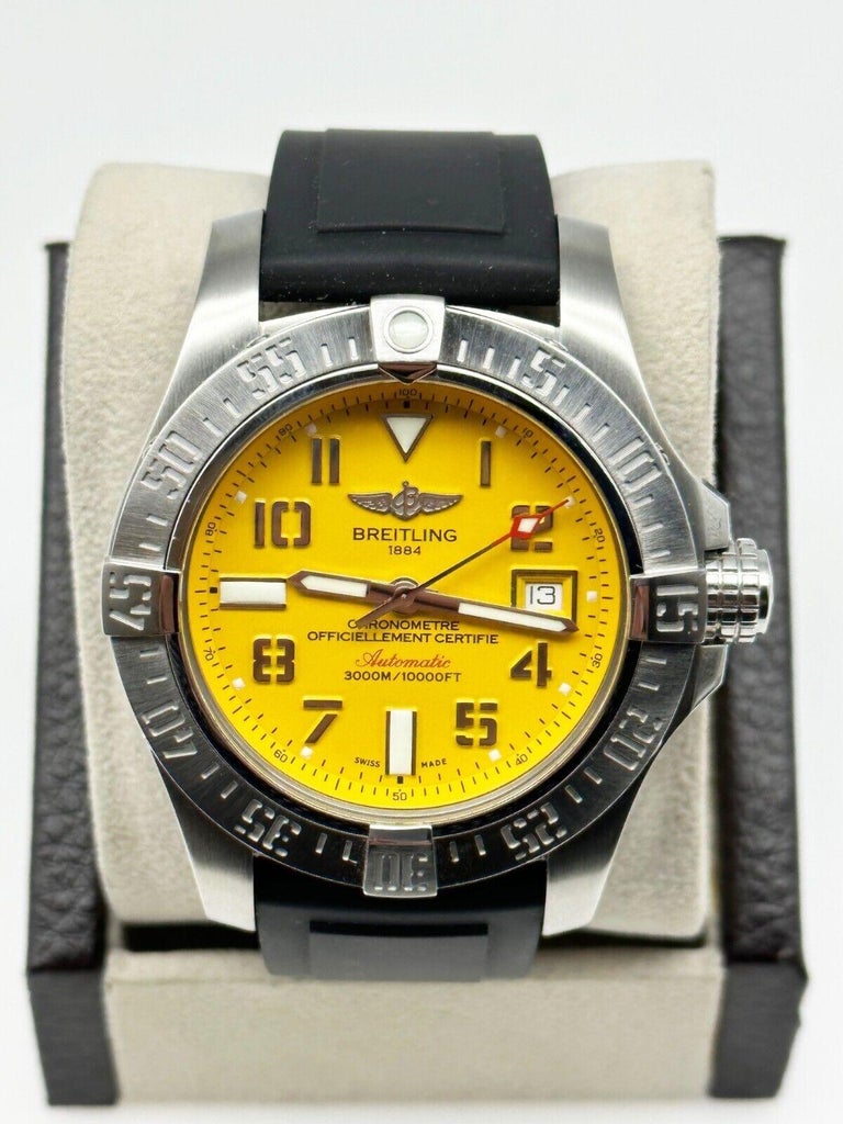 Breitling A17331 Avenger II Seawolf Yellow Dial Stainless Steel Box ...