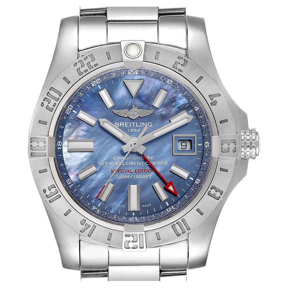 Breitling Super Avenger II Leather Strap, Deployant Buckle Men's ...