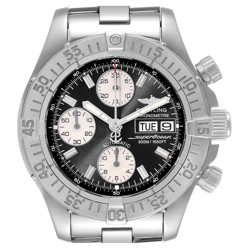 Breitling Superocean II Blue Dial Steel Mens Watch A17365 Box Papers ...