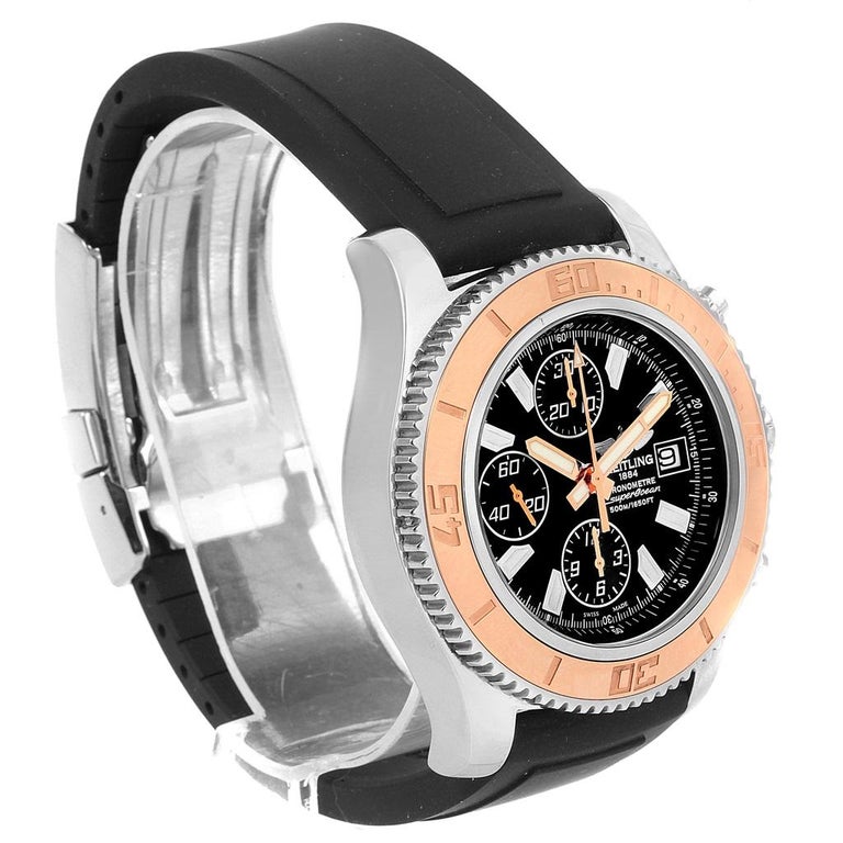 Breitling Aeromarine SuperOcean II Steel Rose Gold Men's Watch C13341 ...