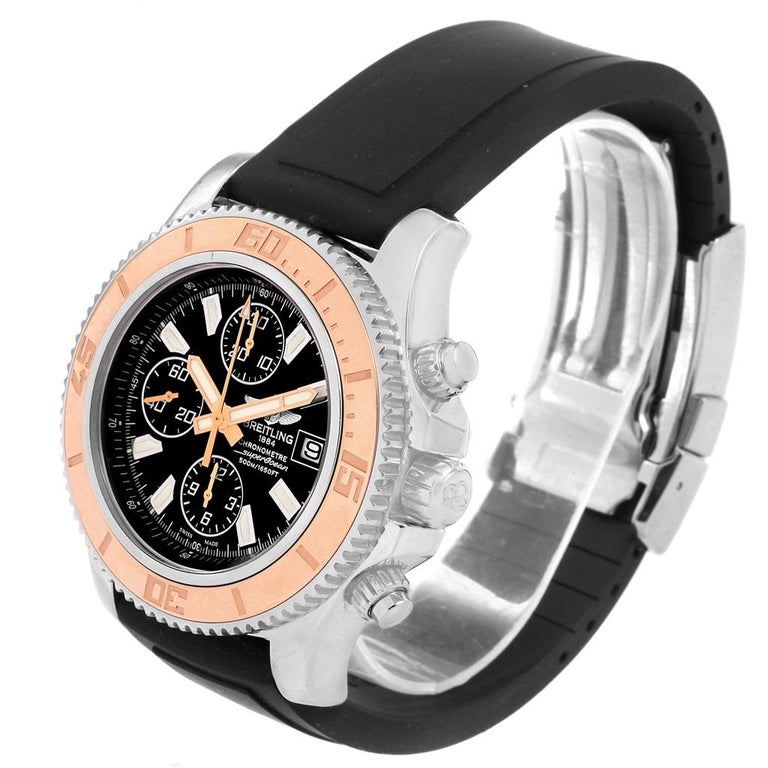 Breitling Aeromarine SuperOcean II Steel Rose Gold Men's Watch C13341 ...