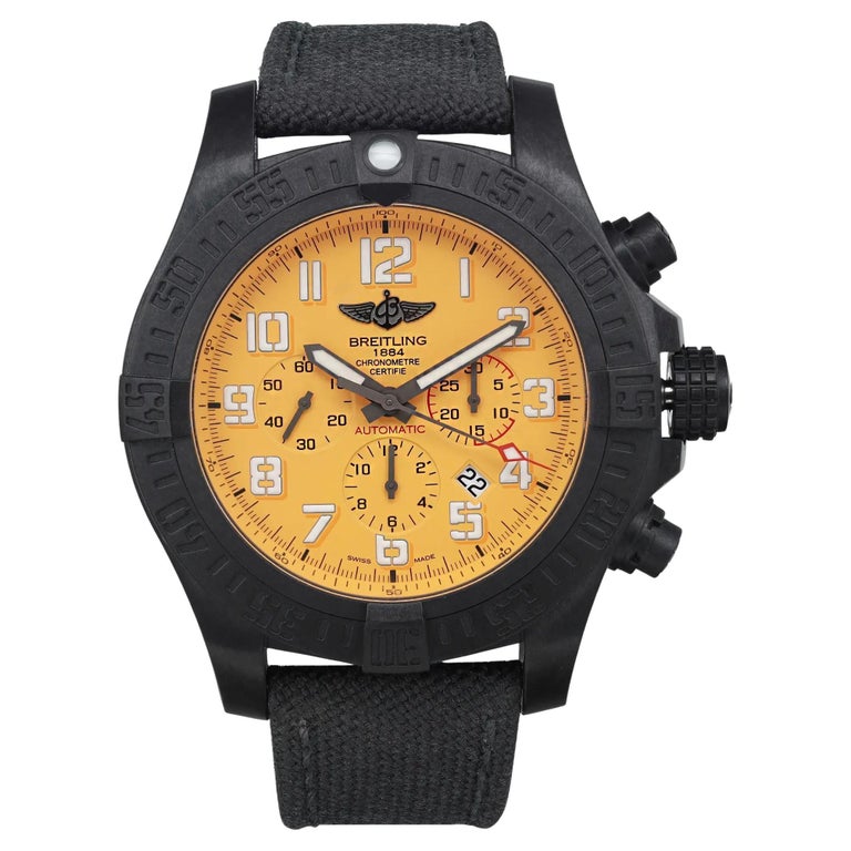 Breitling Avenger 50mm Breitlight Yellow Dial Automatic Mens Watch ...