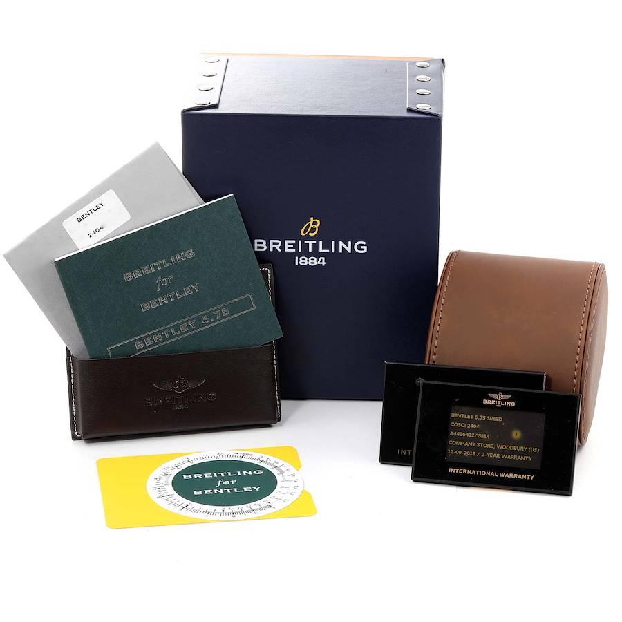 Breitling Bentley 6.75 Speed Chronograph Black Dial Watch A44364 Box ...