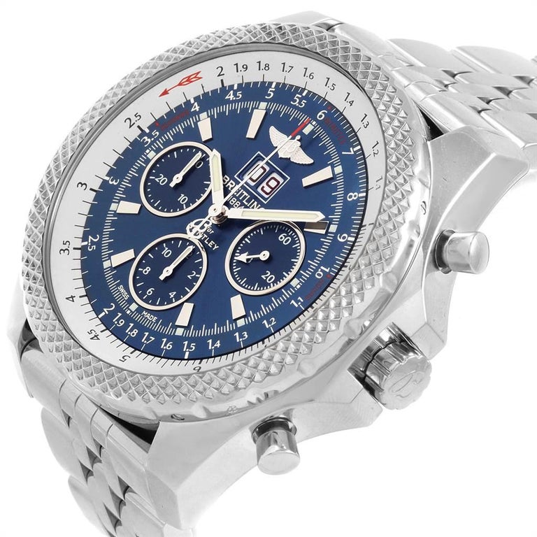Breitling Bentley 6.75 Speed Chronograph Blue Dial Men's Watch A44364 ...