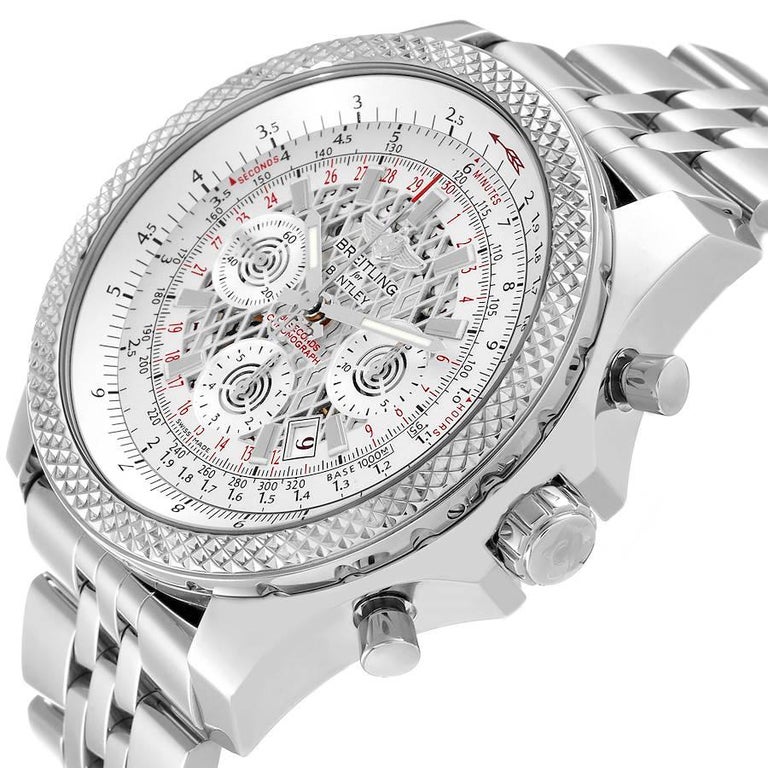 Breitling Bentley B06 Silver Dial Chronograph Watch AB0611 Box Card For ...