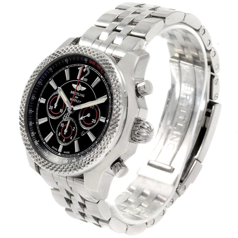 Breitling Bentley Barnato 42 Chronograph Black Dial Men's Watch A41390 ...