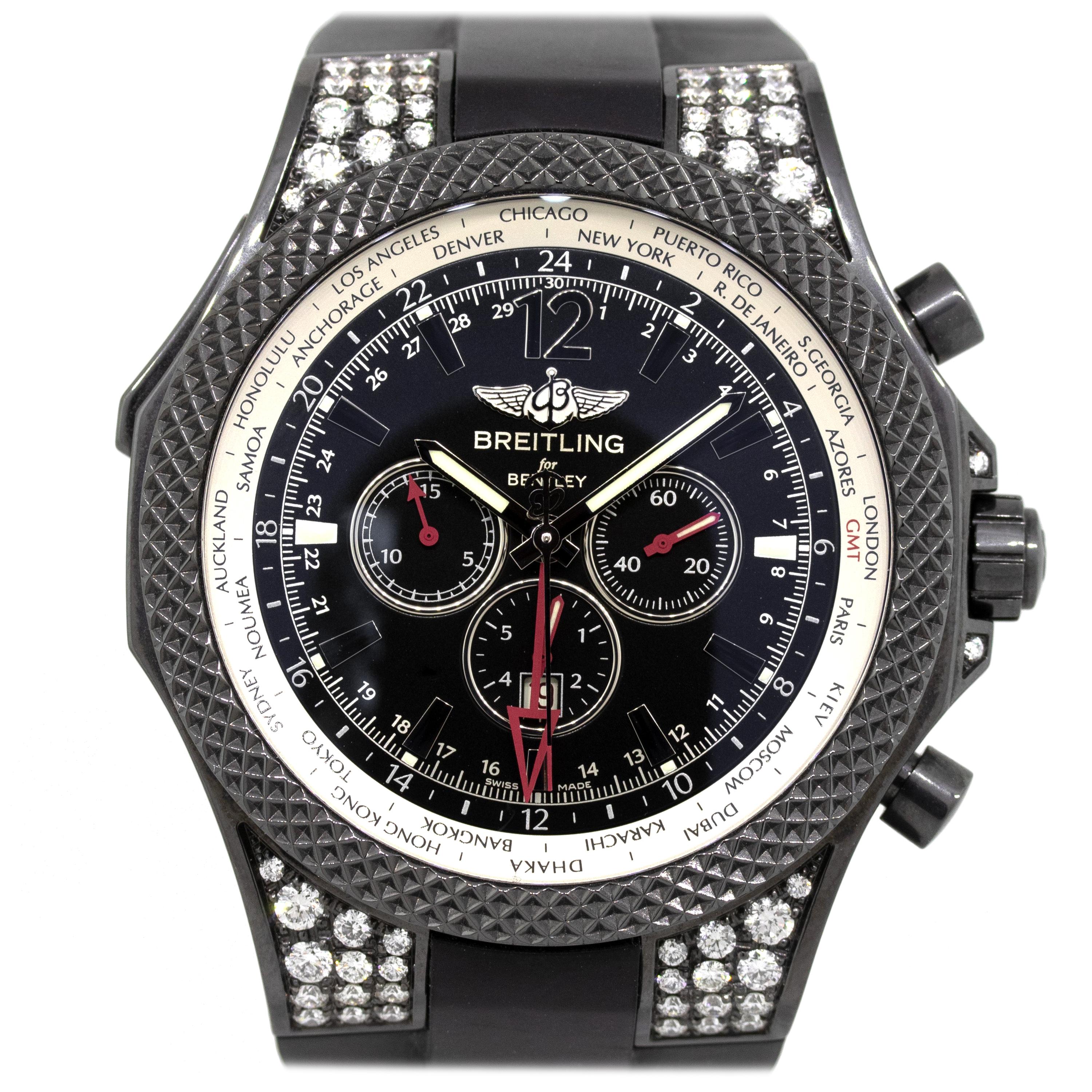 Breitling Blackend Steel Bentley Barnato 42 Midnight Carbon Wristwatch ...