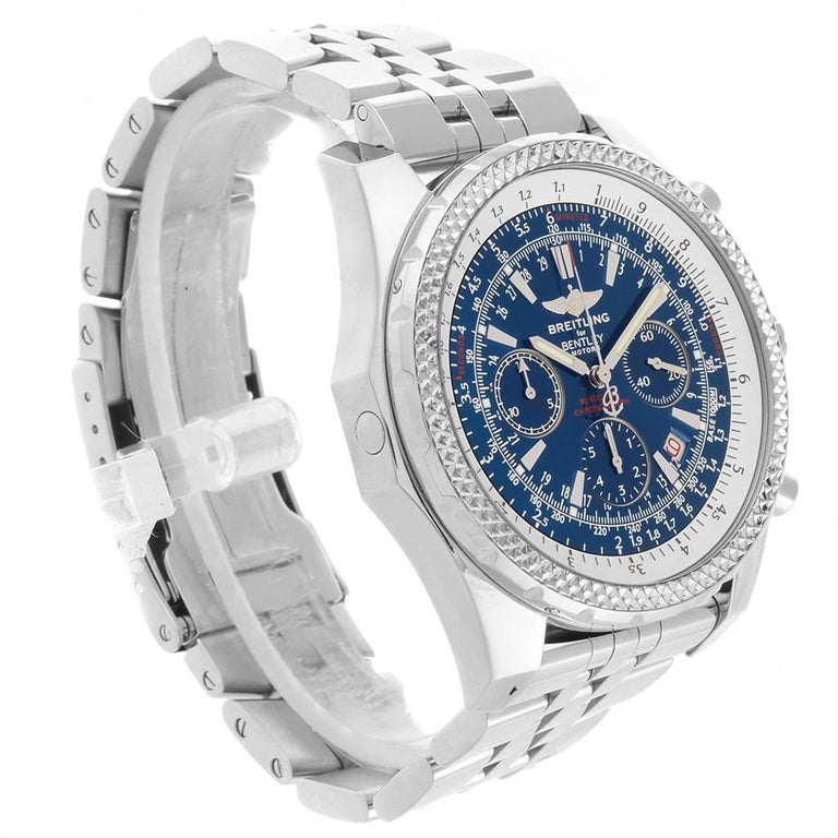 Breitling Bentley Motors Blue Dial Chronograph Watch A25362 Box For ...