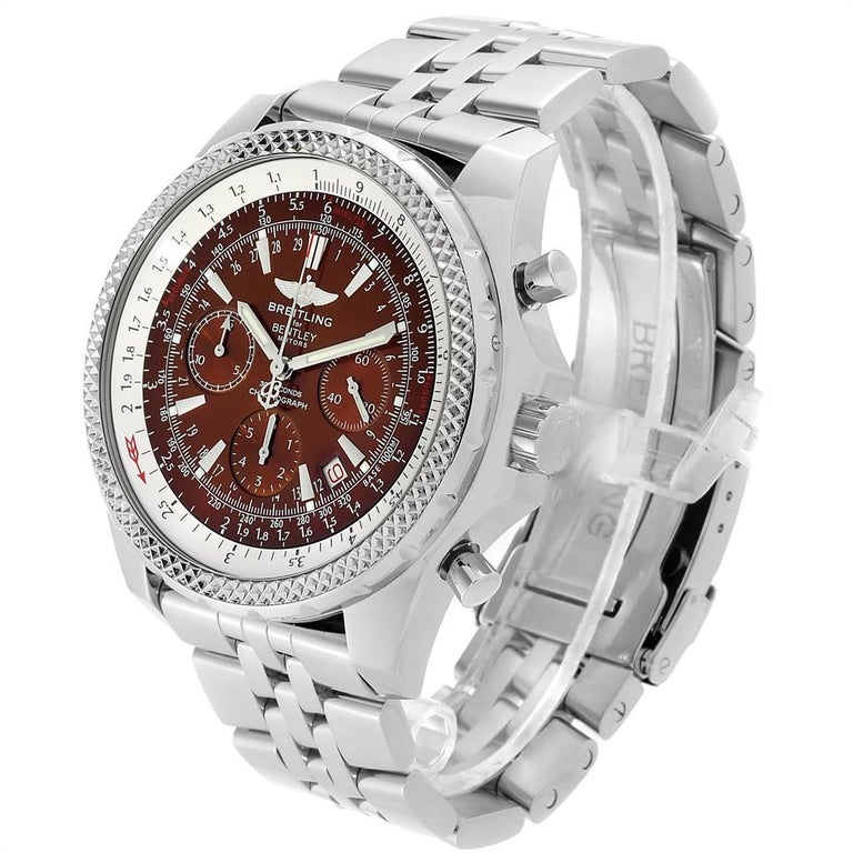 Breitling Bentley Motors Bronze Dial Chronograph Steel Men's Watch ...