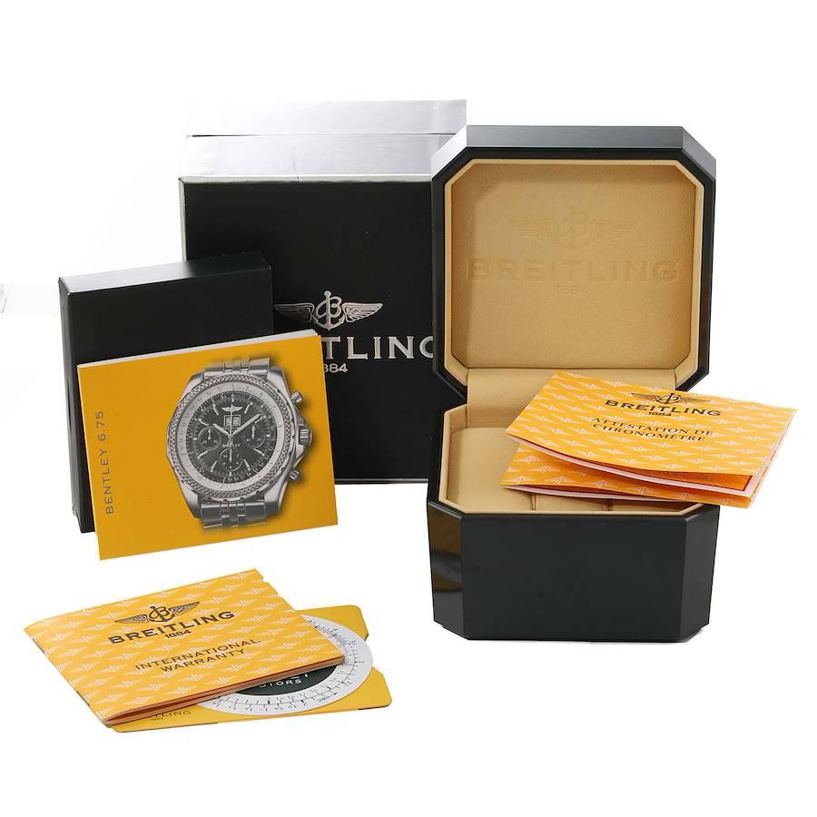 Breitling Bentley Motors Silver Dial Chronograph Watch A44362 Box ...