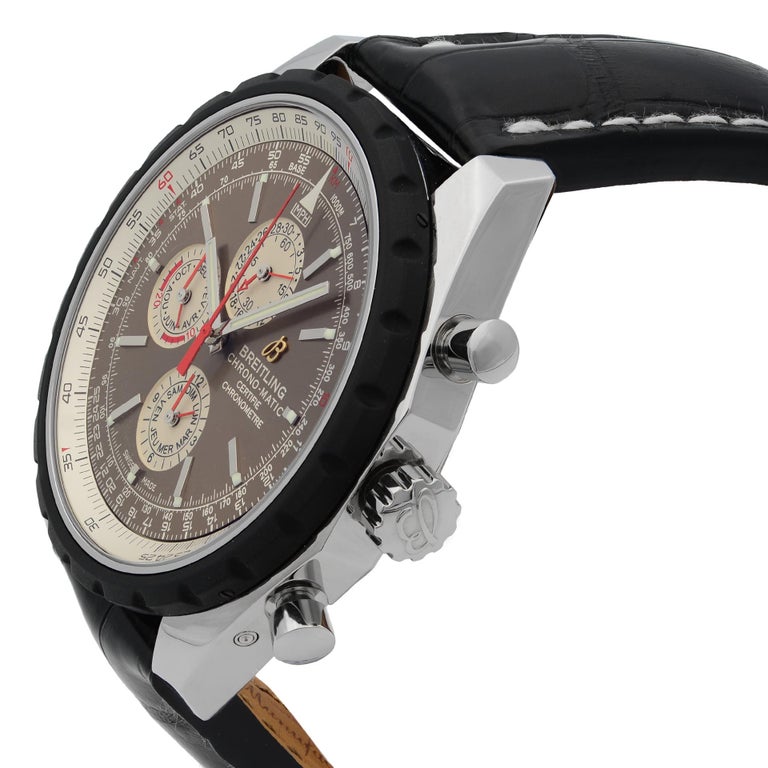 Breitling Chrono-Matic 1461 Chronograph Rubber Bezel Bronze Dial A1936002/Q573 For Sale at 1stDibs