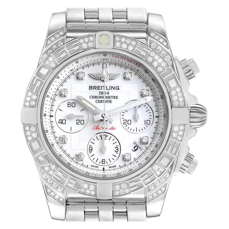 Breitling Chronomat Evolution Steel Diamond Men’s Watch AB0140 For Sale ...
