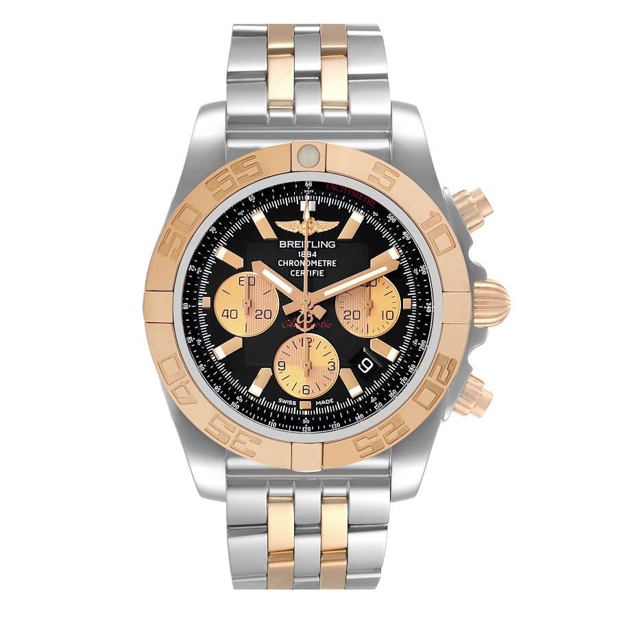 Breitling Chronomat Evolution Steel Rose Gold Mens Watch CB0110 Box ...