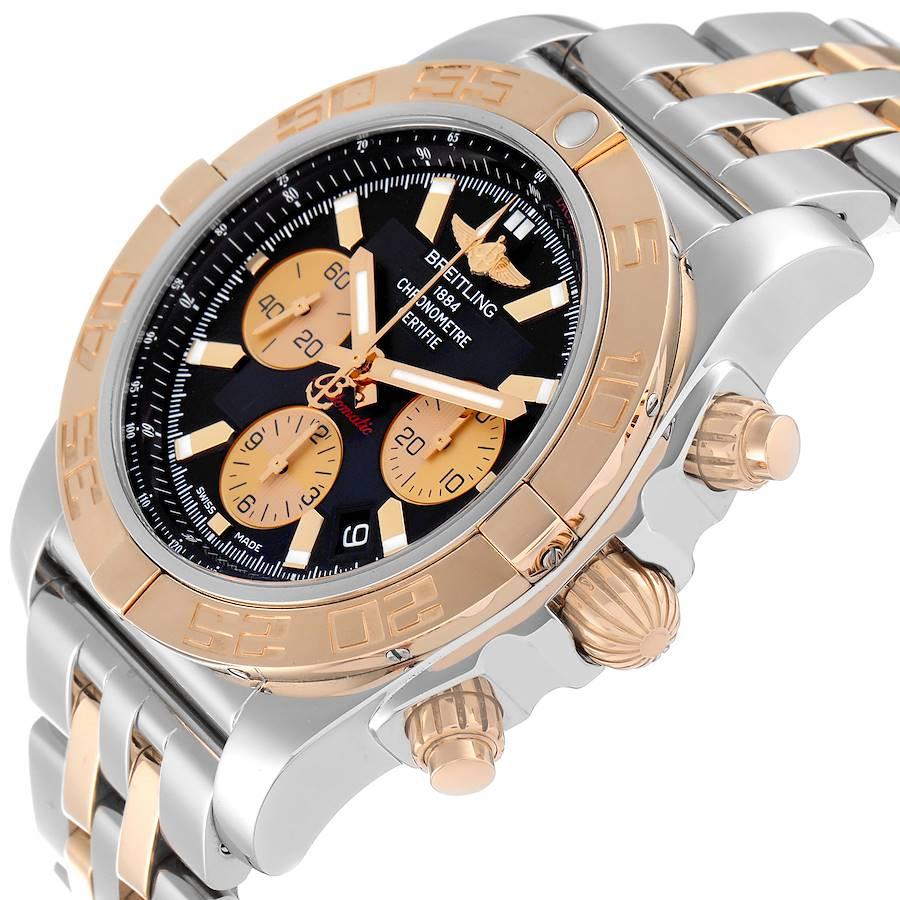 Breitling Chronomat Evolution Steel Rose Gold Mens Watch CB0110 Box ...