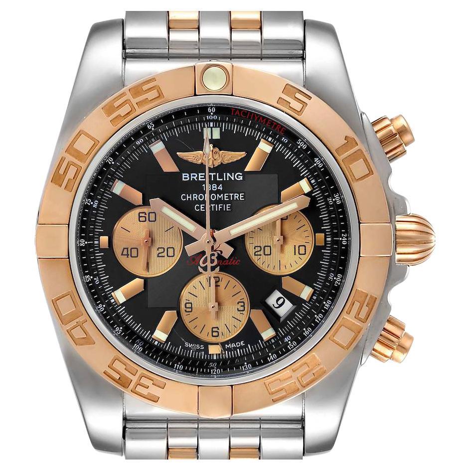 Breitling Chronomat Bronze Dial Steel Rose Gold Mens Watch IB0110 For ...